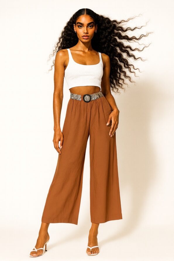 PANTALÓN CAPRI AMPLIO CINTURÓN - Vertiche